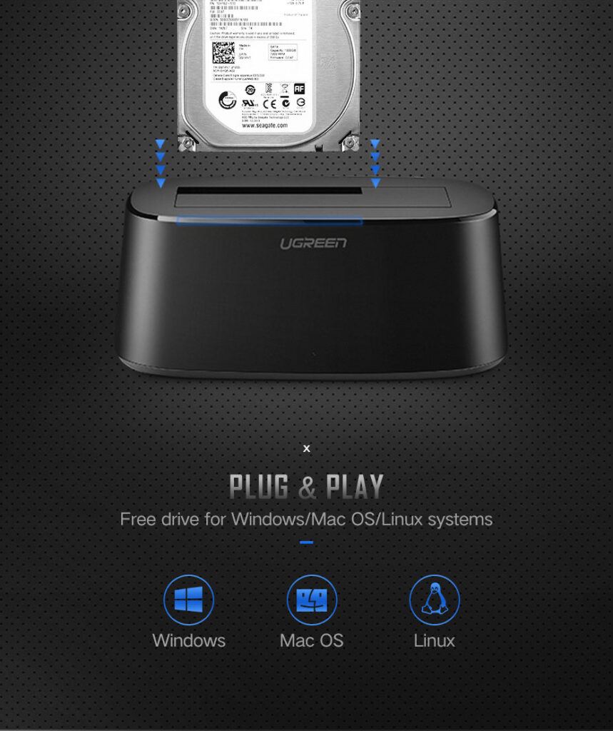 UGREEN 60737 USB 3.0 to SATA Dual-Bay HDD Docking Station