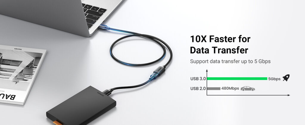 Ugreen 30127 USB 3.0 Extension Male Cable 3m - AppleMe