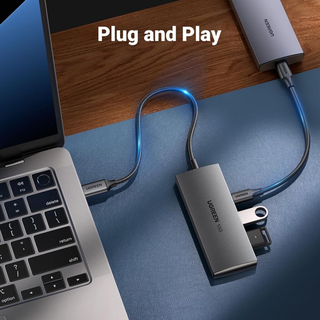 UGREEN 30758 USB C Hub Gen2 10Gbps, 4 Ports USB 3.2 HUB with 2 USB-C 3. ...