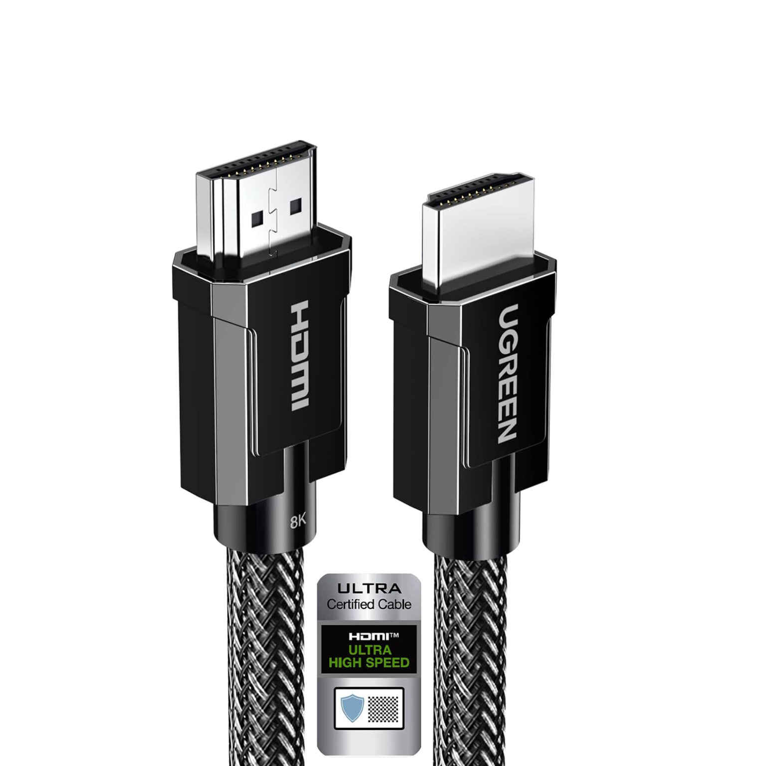 UGREEN 70320 8K HDMI 2.1 Braided Cable 1.5 Meter (Gray) HDMI Certified