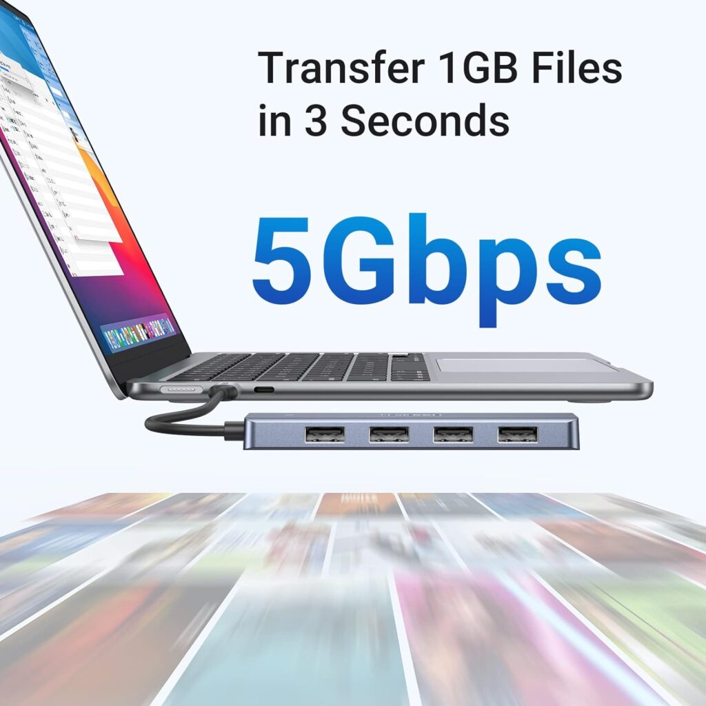 UGREEN 70336 USB C to 4 Ports USB 3.0 Hub 5Gbps Data Transfer