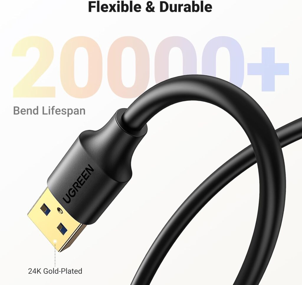 UGREEN 90722 USB 3.0 Extension Cable (5 Meter) USB A Male to A Female ...
