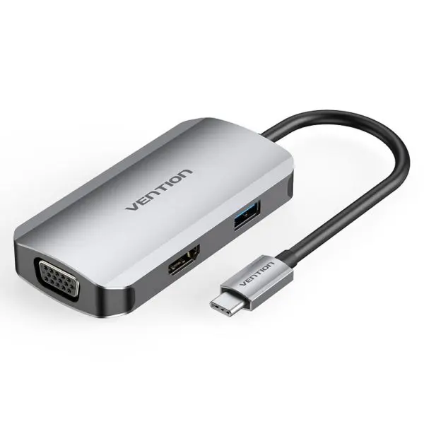 VENTION TOAHB MULTI-FUNCTION USB-C 4-IN-1 DOCKING STATION ALUMINUM ...