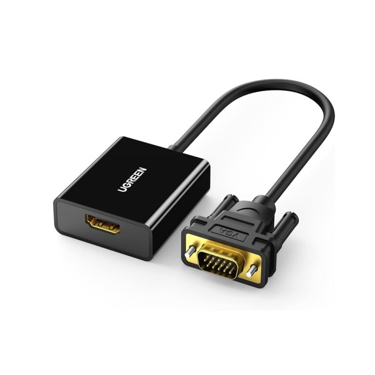 UGREEN 20694 HDMI to VGA, HDMI to VGA Adapter Connector (Female to Male) with 3.5mm Audio Jack