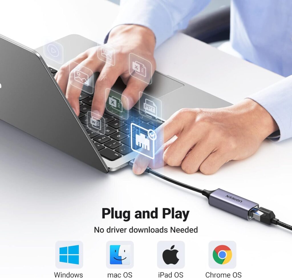 UGREEN 50737 USB C to Ethernet Adapter, Gigabit RJ45 to USB 3.0 Type-C ...