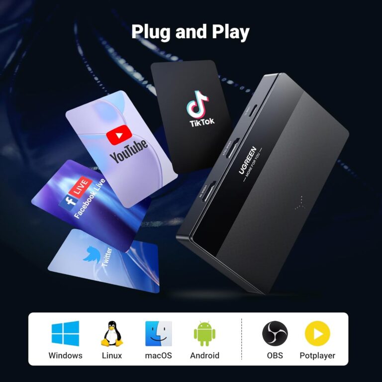 UGREEN 15390 4K Video Capture Card, Full HD 1080P 60FPS USB/Type-C 3.0 ...
