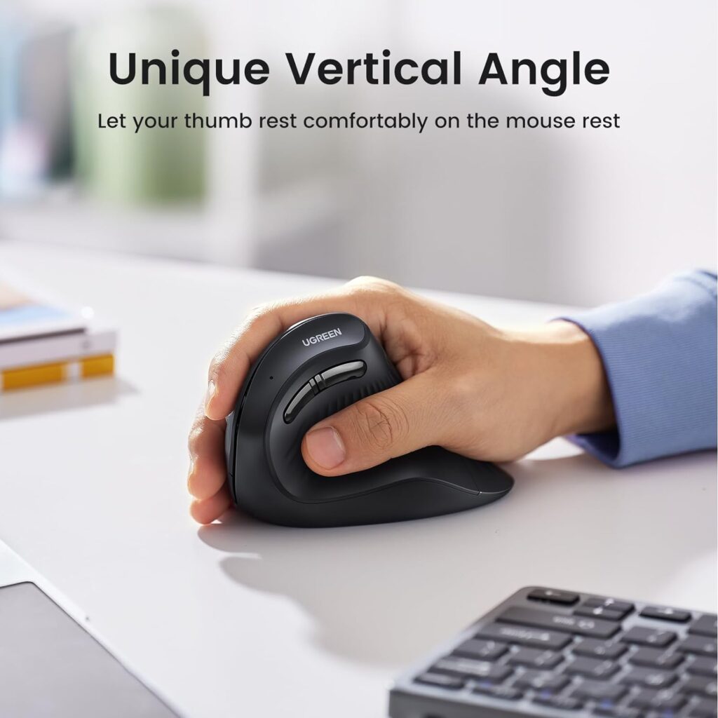UGREEN 25444 Vertical Mouse Wireless (Bluetooth 5.0+2.4G) 4000 DPI Max ...