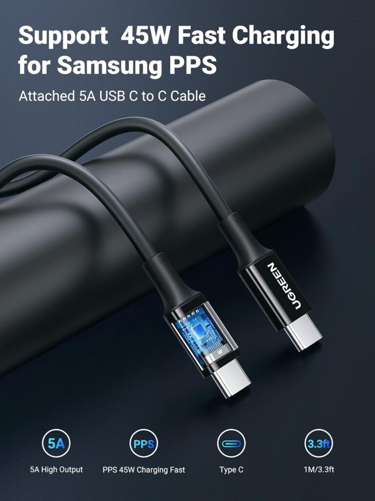 UGREEN 90645 63W USB C Car Charger, PD 45W Type C Car Charger Fast Charging