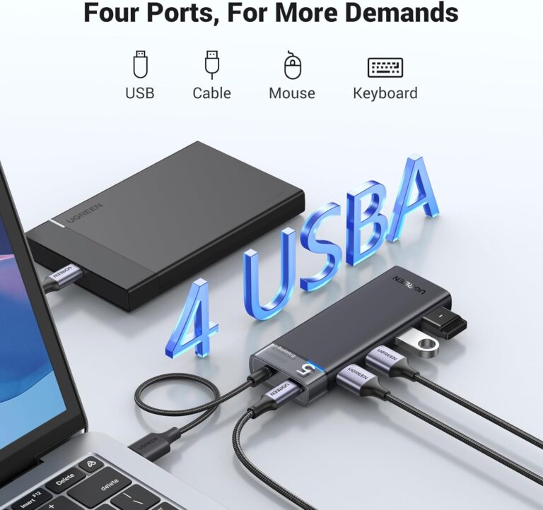 UGREEN 15548 USB Hub 3.2 Ultra Slim Data Hub 4 Ports with LED Indicator ...