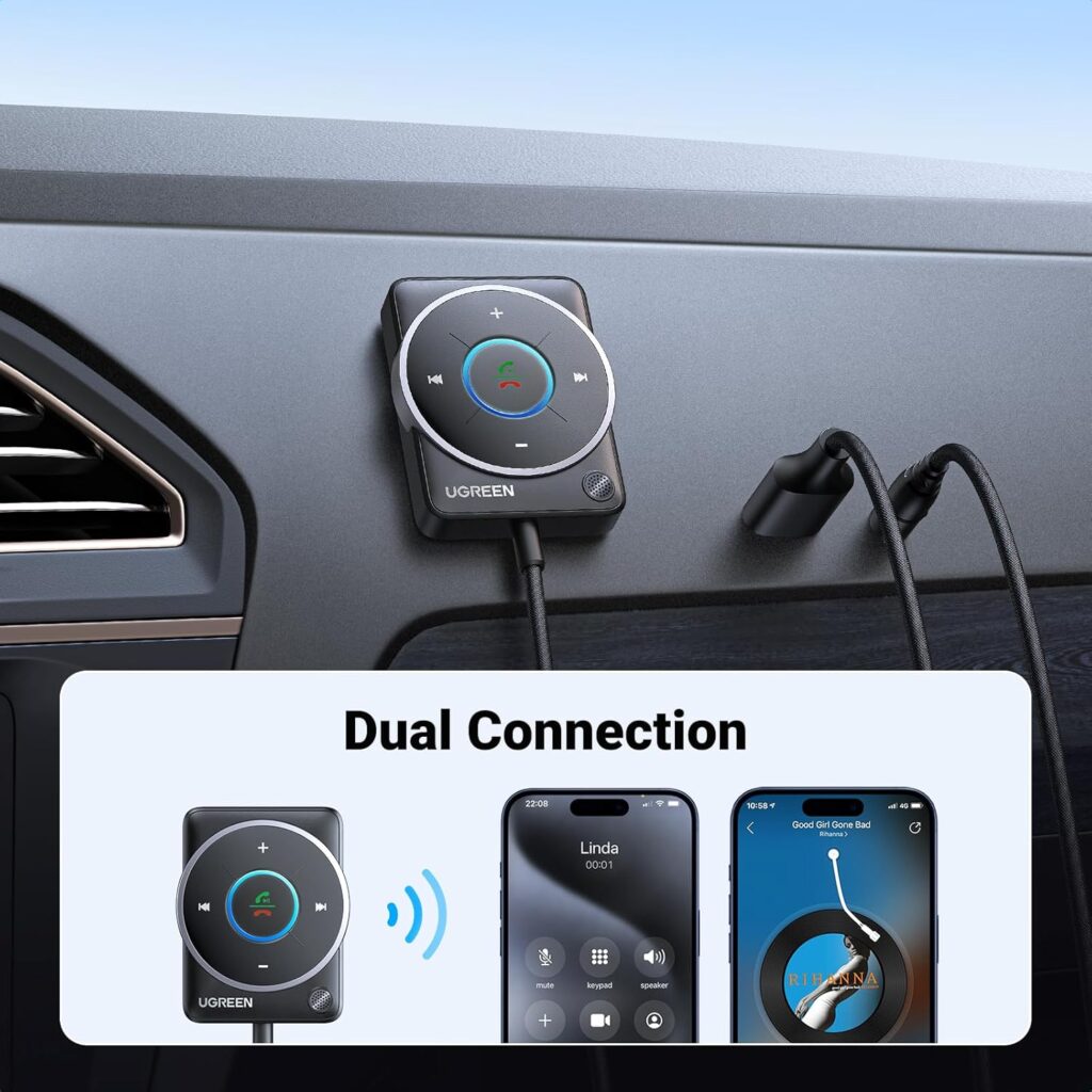 UGREEN 35002 Aux Bluetooth 5.4 Receiver Adapter For Car (Noise ...
