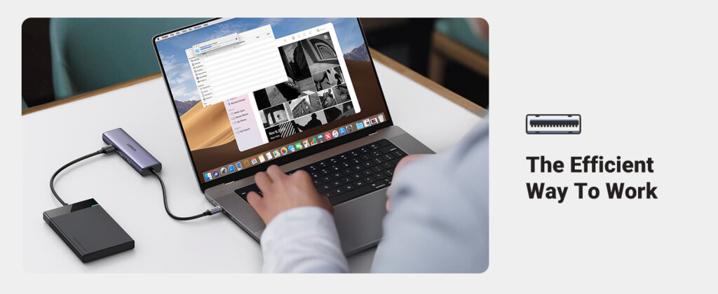 UGREEN 15598 Revodok 6-in-1 USB C Hub Gigabit Ethernet, 4K HDMI, 100W ...