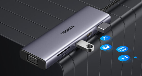 UGREEN 15601 USB C 10-in-1 Hub 4K HDMI & VGA Dual Monitor