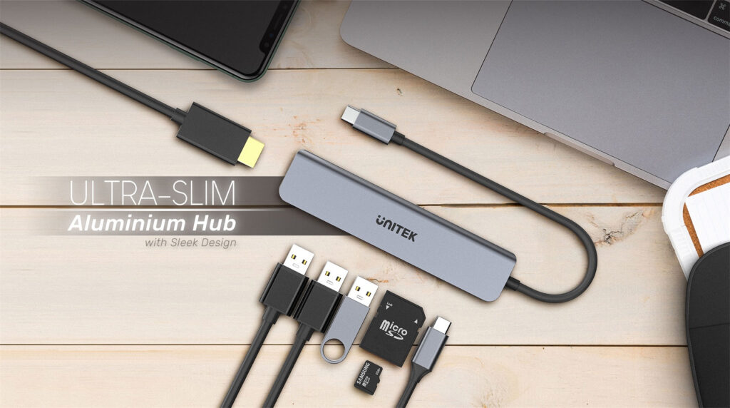 UNITEK uHUB S7+ 7-in-1 USB-C 5Gbps Hub with 4K HDMI and SD/TF Card ...