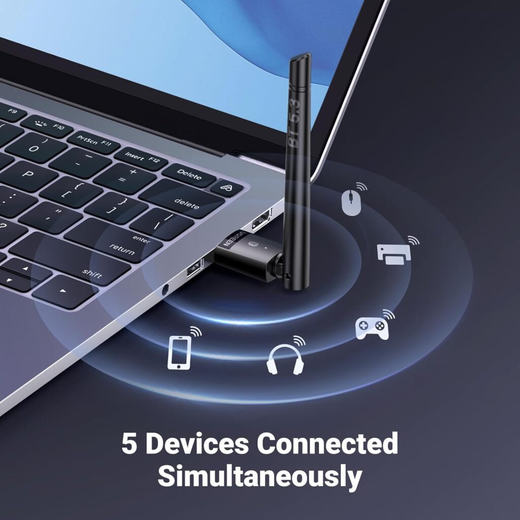 UGREEN 15610 Bluetooth 5.3 Adapter Long Range USB Bluetooth Dongle for ...