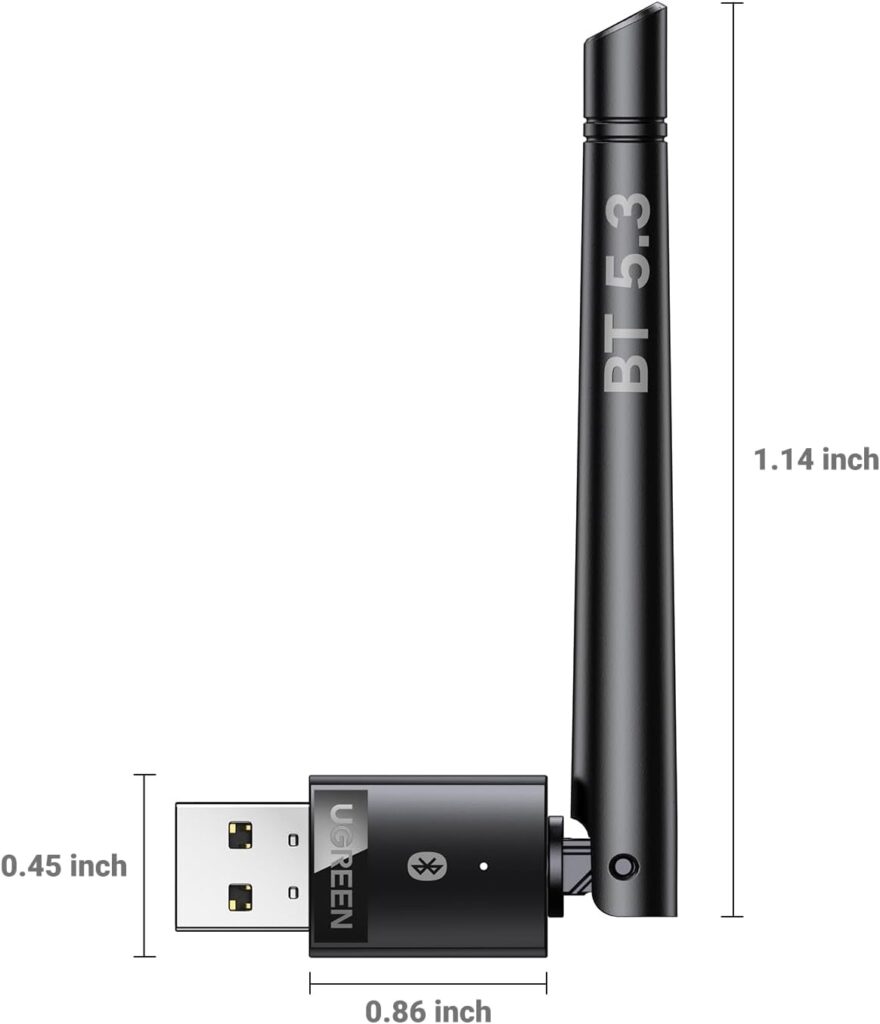 UGREEN 15610 Bluetooth 5.3 Adapter Long Range USB Bluetooth Dongle for ...