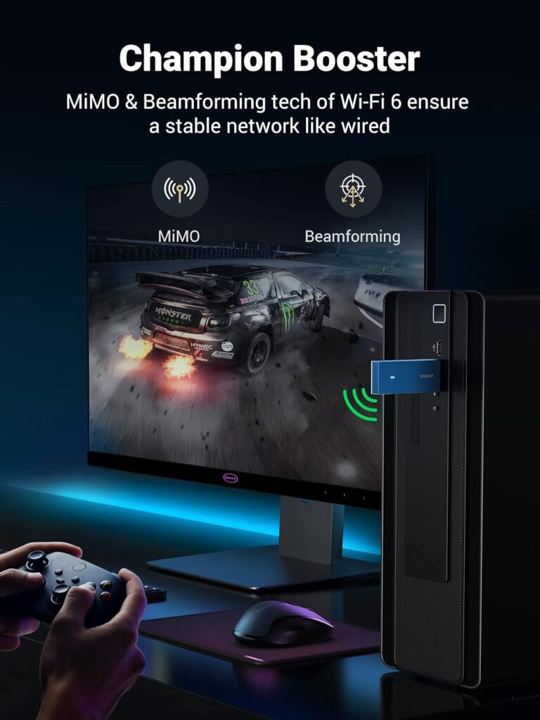 UGREEN 90340 WiFi-6 AX1800 1800Mbps WiFi Adapter 5G 2.4G Dual Band WiFi ...