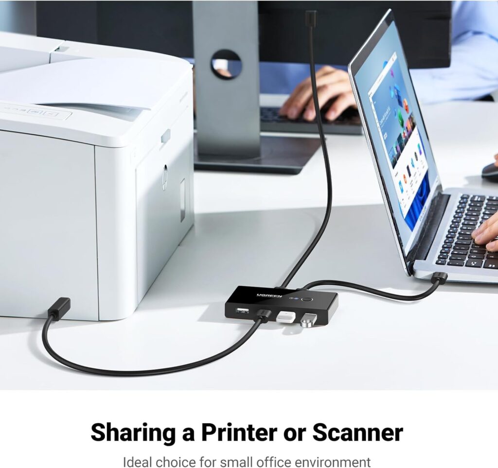 UGREEN 30767 USB 2.0 Switch 2 In 4 Output USB KVM Switch