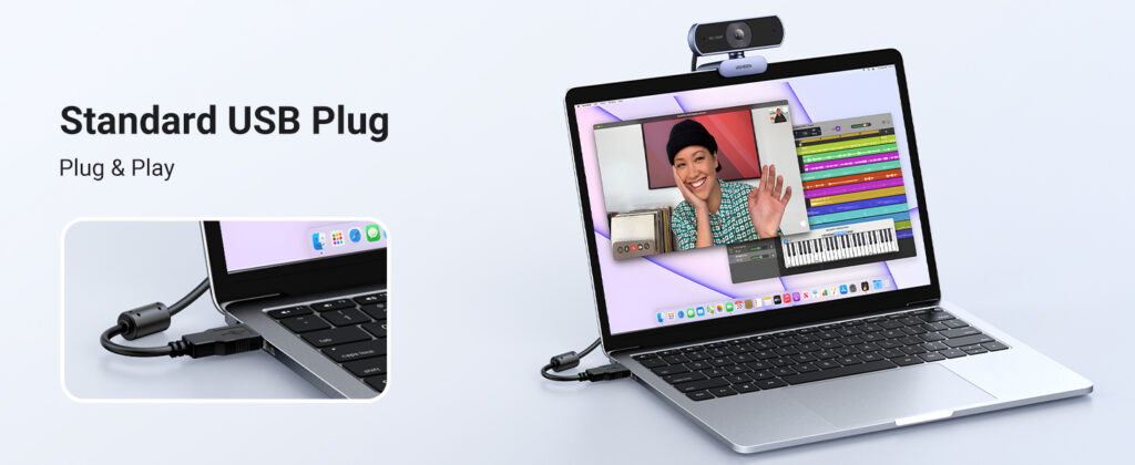 UGREEN 15728 Full HD USB Web Camera with Microphone Plug and Play