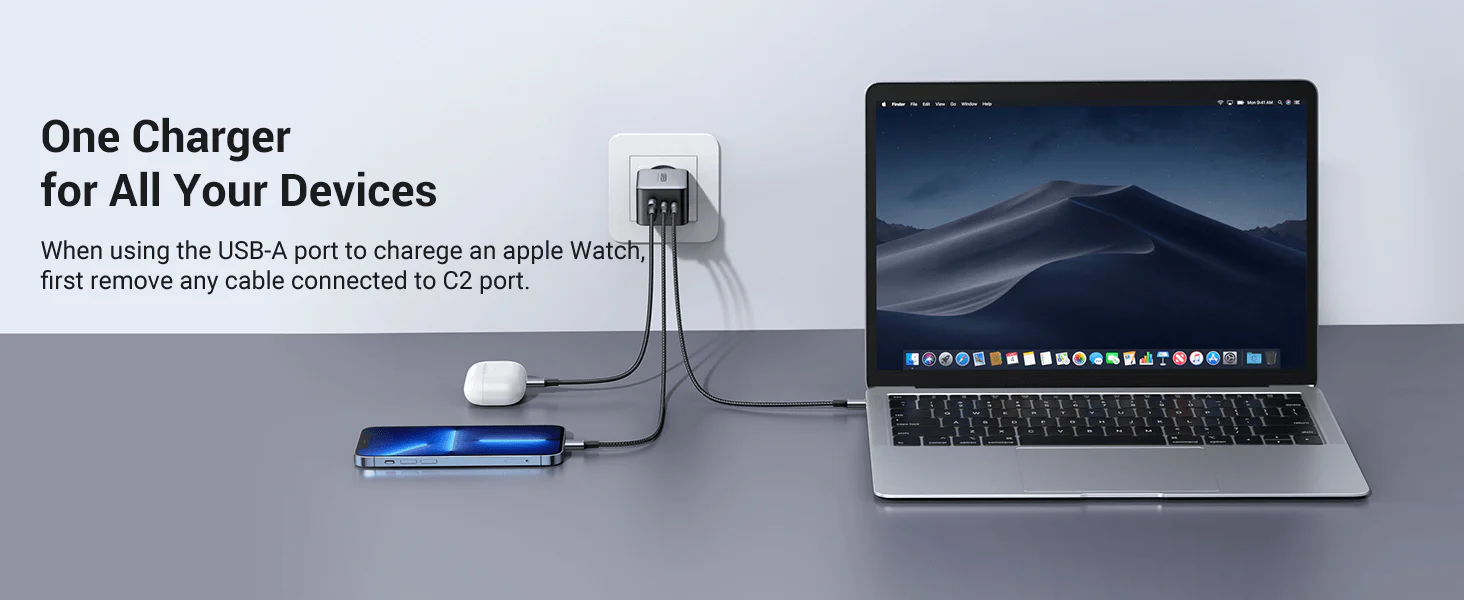 UGREEN 10335 Nexode 65W GaN USB C Wall Charger (EU Plug) for iPhone 17 ...