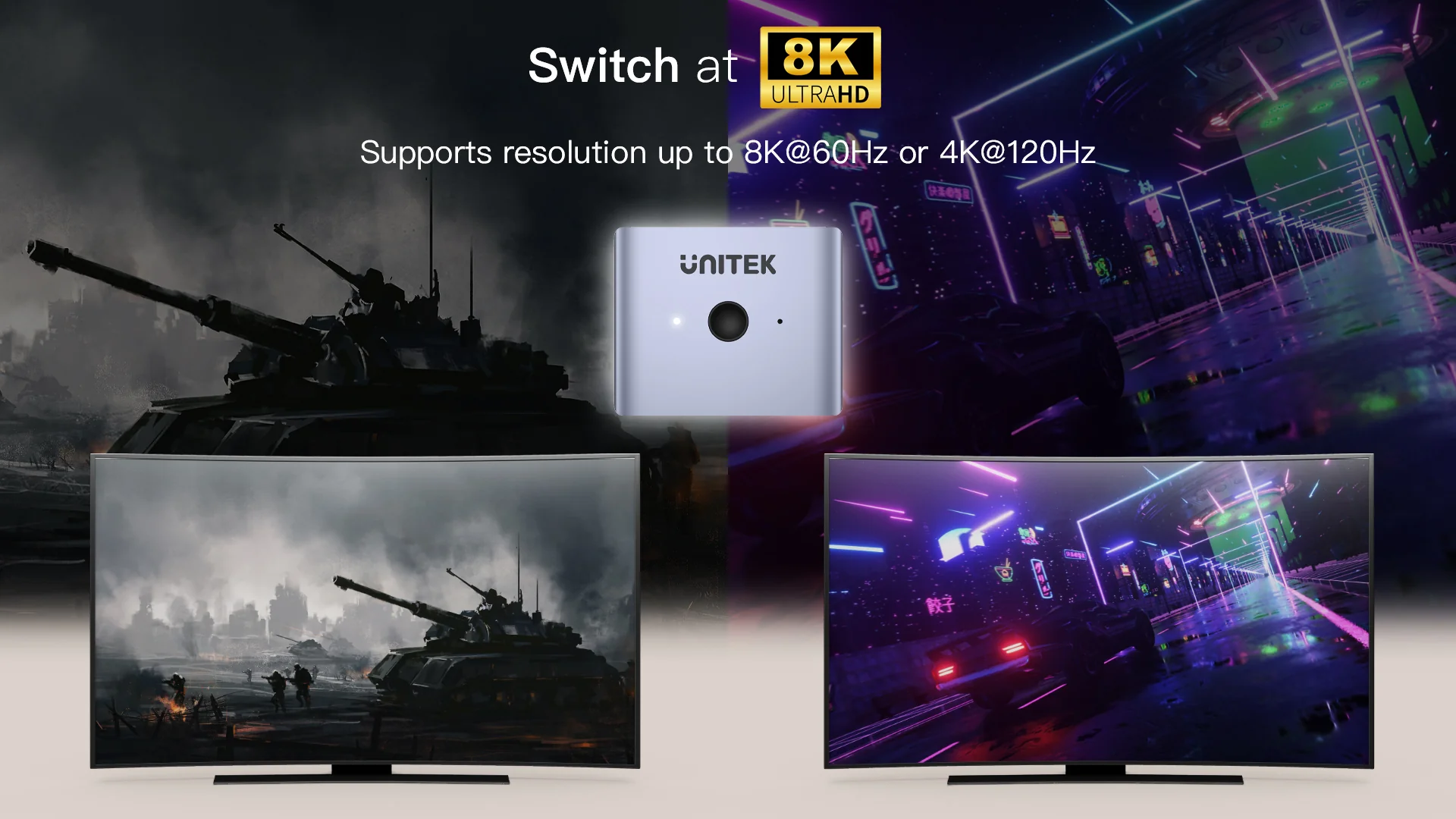 UNITEK 8K HDMI 2.1 Bidirectional Switch 2-In-1 And 1-In-2 8K@60Hz 4K@120Hz
