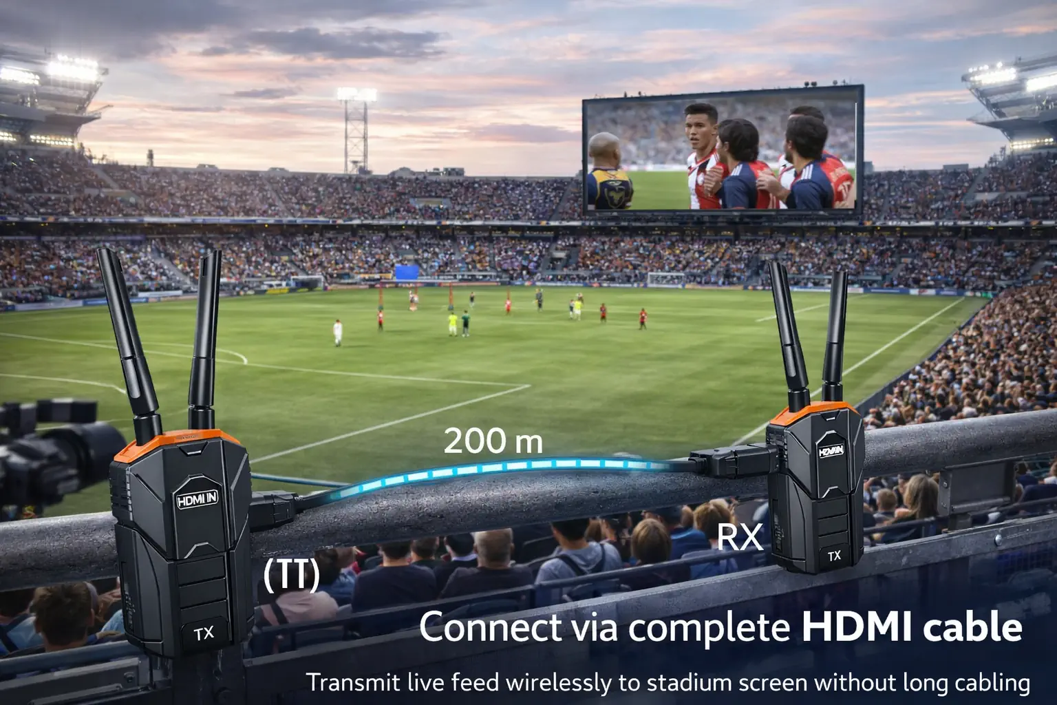 UNITEK Wireless HDMI Transmitter & Receiver Kit 200M Range 1080P@60Hz ...